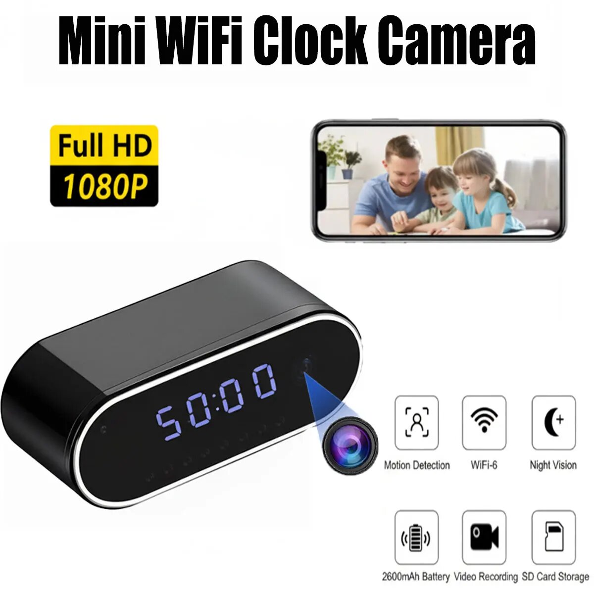 Мини-видеокамера WiFi с ночным видением
