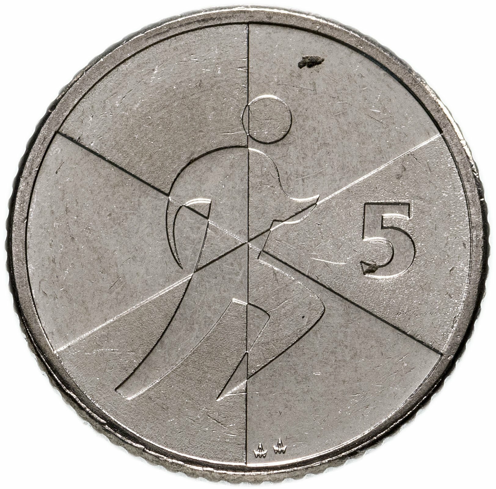 Гибралтар 5 пенсов 2019 "Островные игры", Сталь с никелевым покрытием, в сохранности UNC