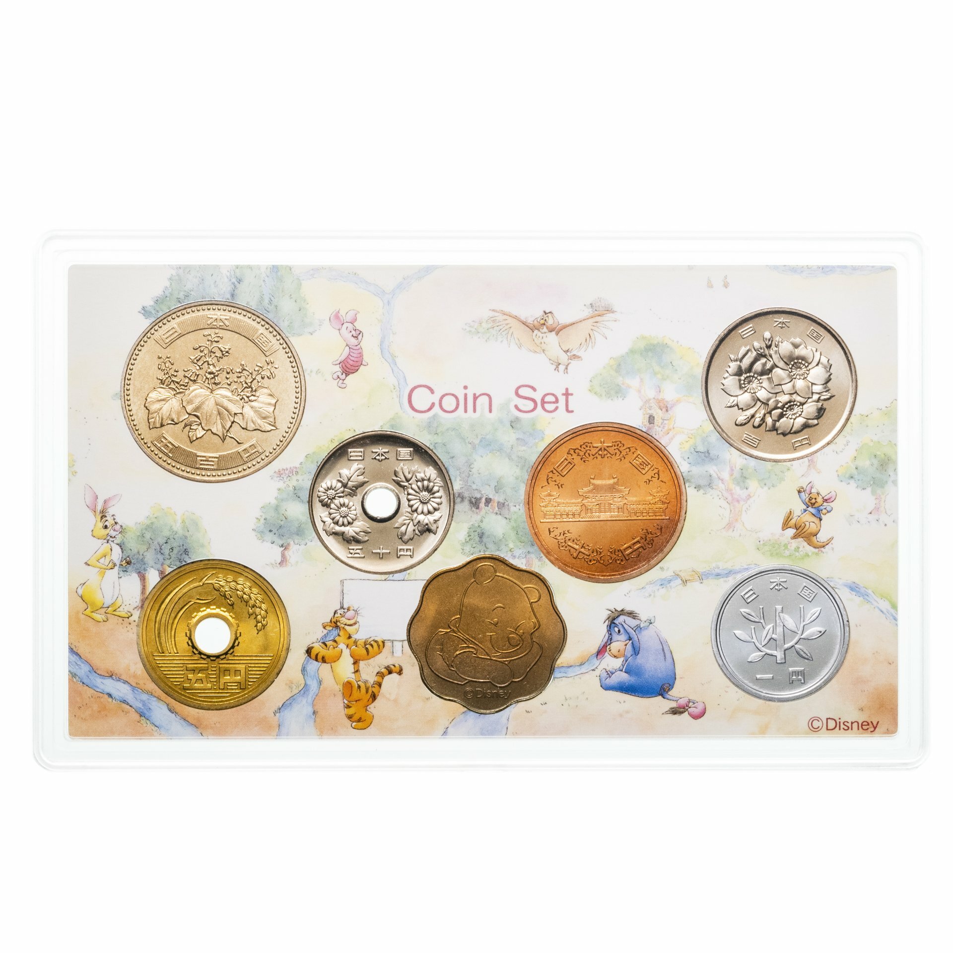 Япония годовой набор монет 2006 "80 лет приключениям Винни-Пуха и друзей" из 6 монет и жетона, Различные сплавы, в сохранности UNC