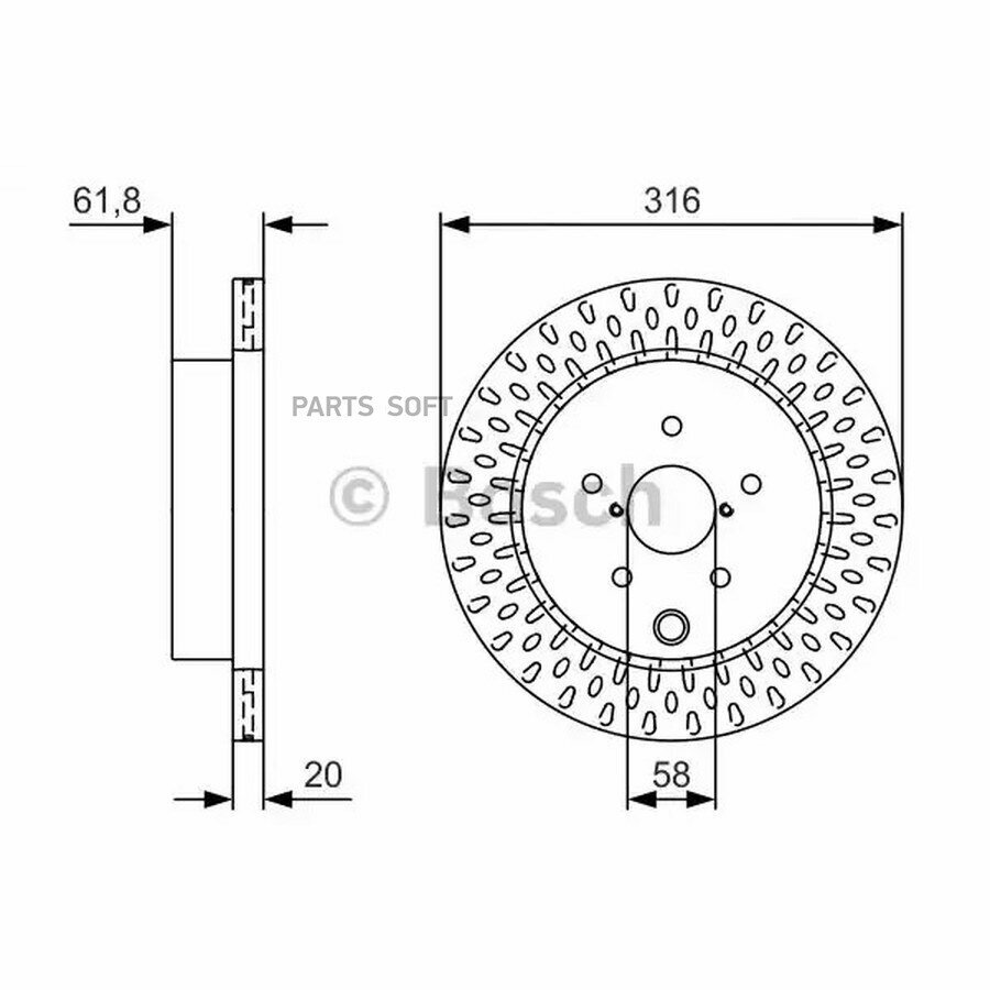 Диск тормозной от официального дистрибьютора, BOSCH, артикул 0986479V05