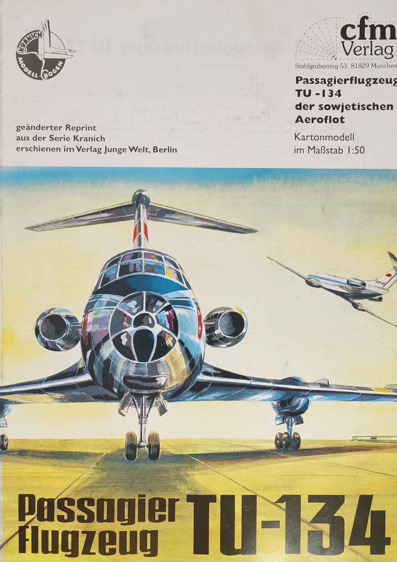 Сборная бумажная модель Пассажирский самолет ТУ-134 - cfm Verlag №11 (журнал)