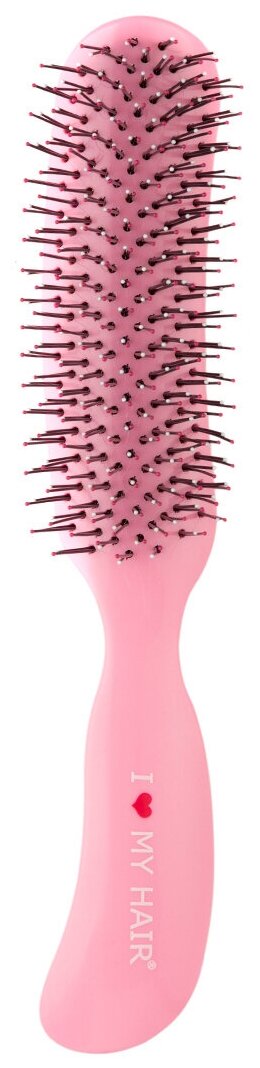 I LOVE MY HAIR Расческа для распутывания и придания объема волосам, щетка ILMH "Therapy Brush" 18280 розовая глянцевая, размер M