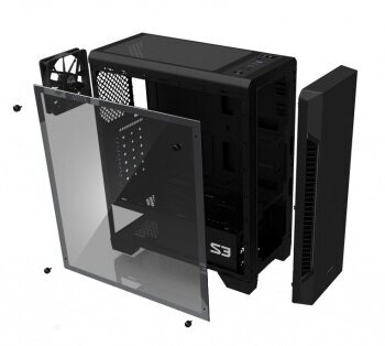 Корпус для ПК Zalman S3 черный без блока питания ATх, 7х120 мм, 2хUSB 2,0, 1хUSB 3,0, audio, блок питания снизу (S3 BLACK)