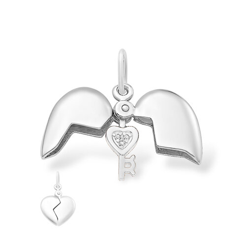 Подвеска, серебро, 925 проба, родирование, фианит