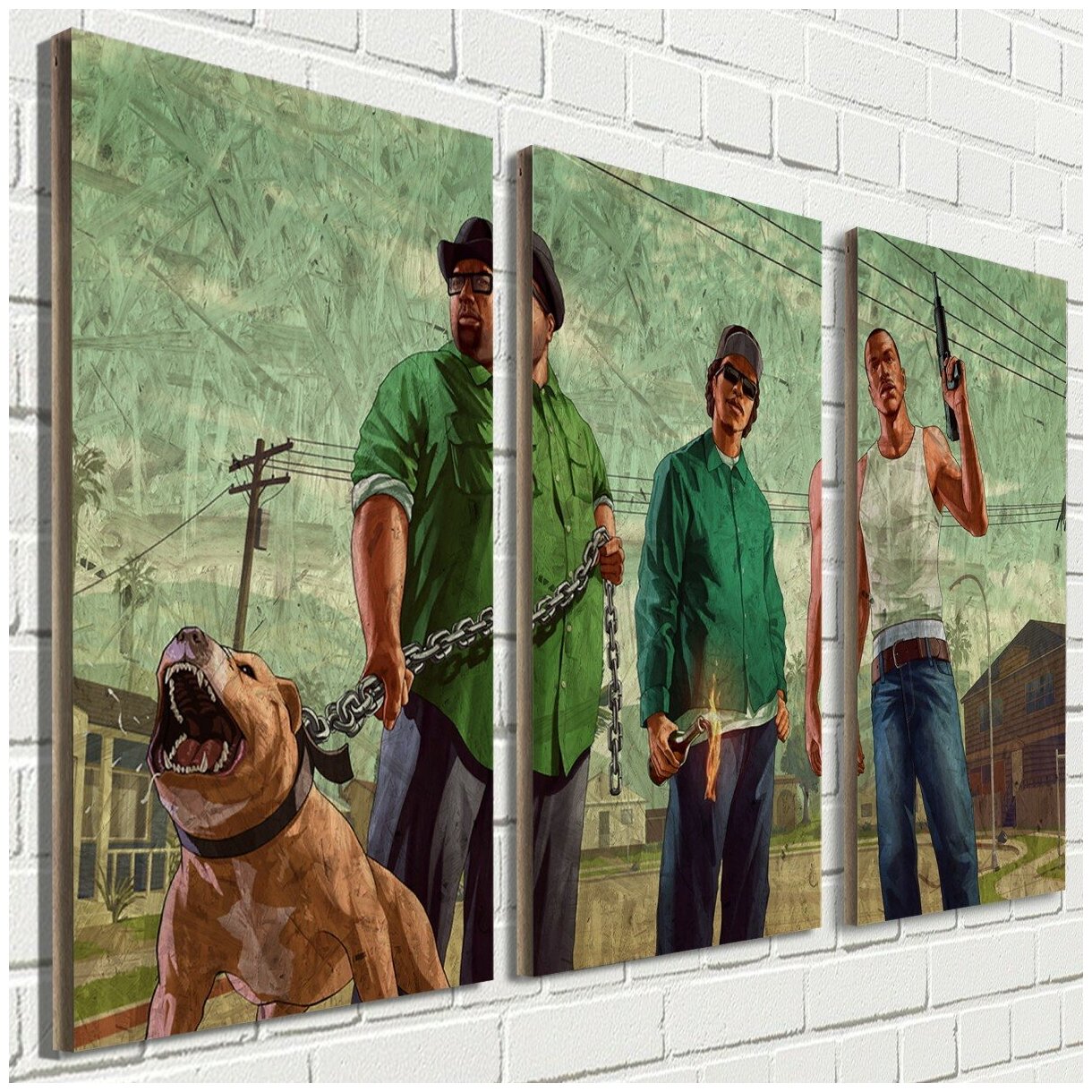 Модульная картина игры гта 5 gta5 (тревор, стив, карл, франклин, майкл) - 2210