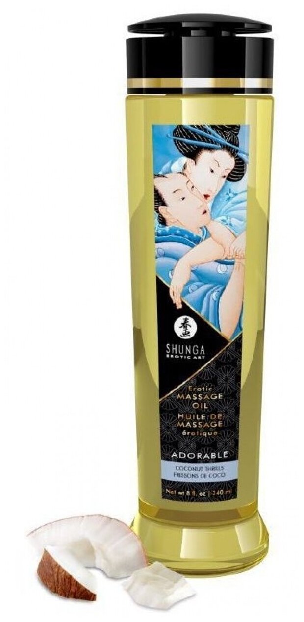 Масло массажное для тела SHUNGA Erotic Massage Oil Кокосовое волнение, 240 мл