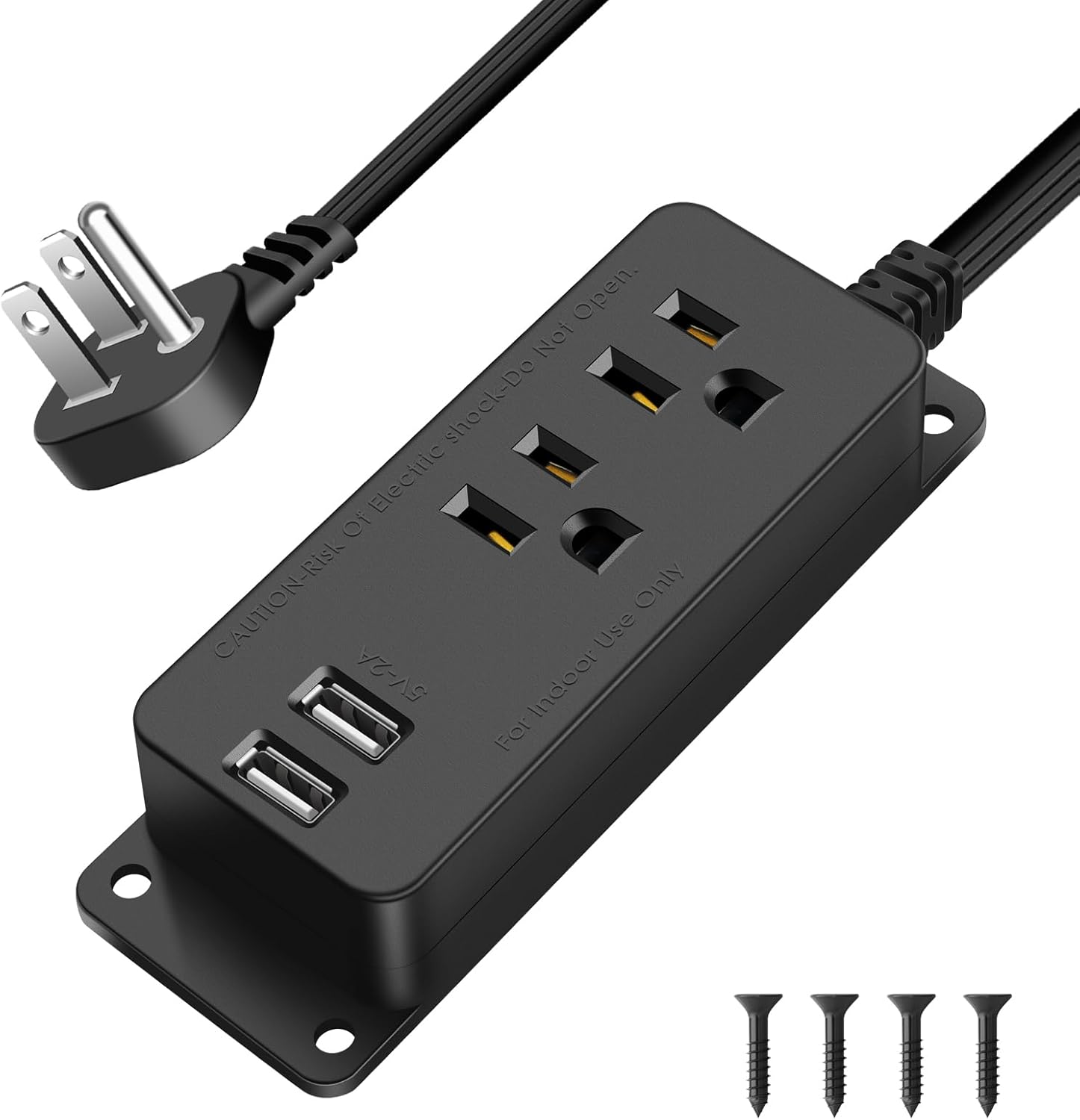 Сетевой фильтр HEZI с плоской вилкой и USB-портами, настольная розетка с 2 гнездами, настенная портативная для путешествий, круизных лайнеров, отелей, удлинитель 6 футов.