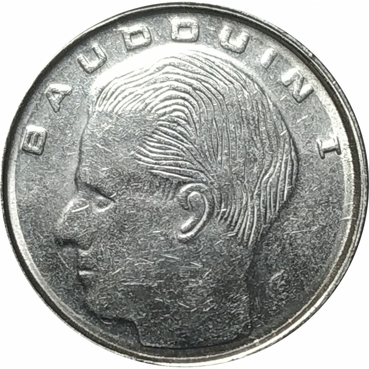 1 франк 1990 Бельгия надпись на французском BELGIQUE из оборота