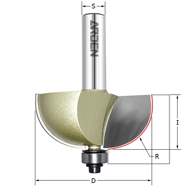 Фреза внешн. радиус "Галтель" (нижн. подш.) Z=2 R=4.75 D=22.2x12.7x56 S=8 ARDEN 305815