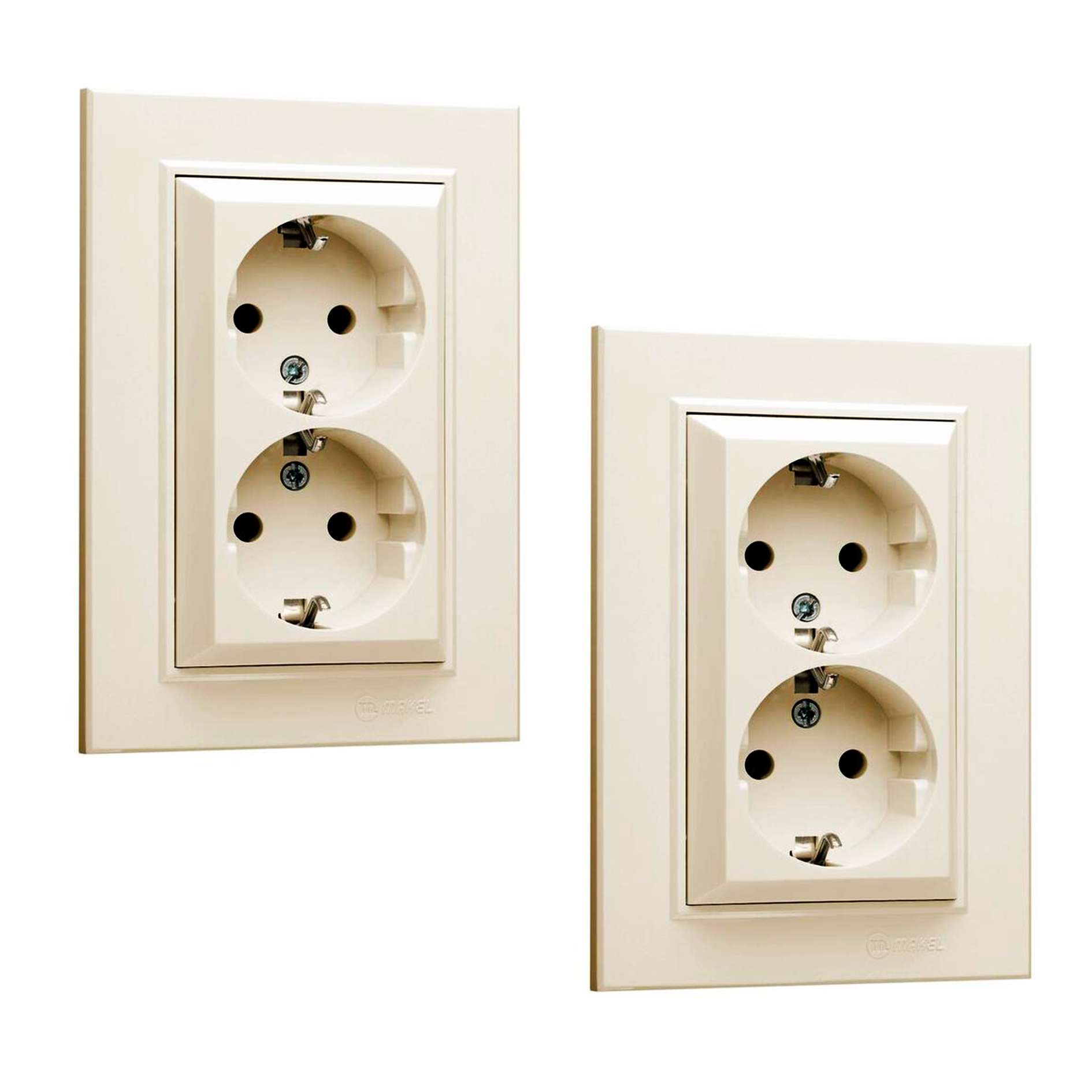 Розетка 2-я с/з Makel Karea кремовая 56010082 - 2шт.