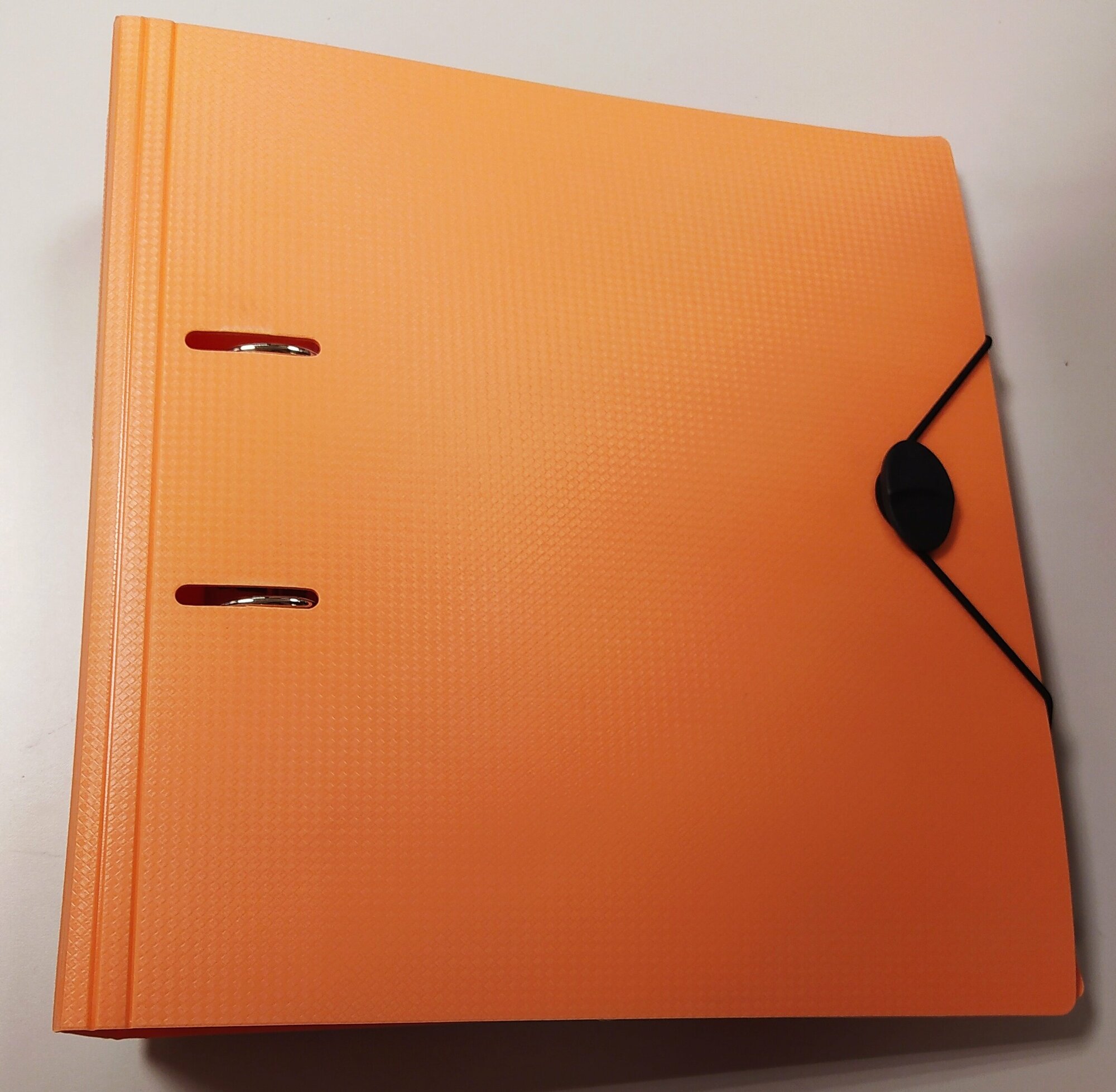 Папка-регистратор А4 75мм на резинке с внутренним карманом, полифом, оранжевый, 1шт.