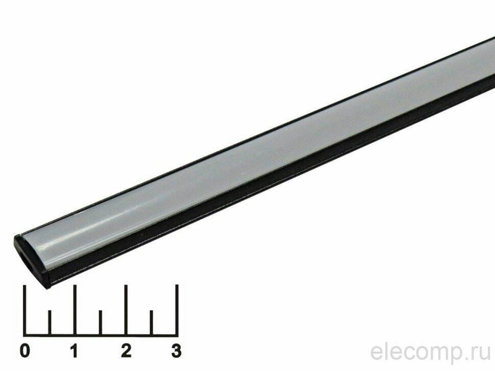 Профиль для светодиодной ленты с рассеивателем плоский SP259B черный (2000*15*6.4мм) 2м