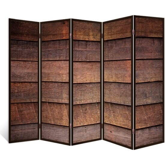 Ширма перегородка Декор Депо для комнаты деревянная "Лофт" двухсторонняя с картинкой (уют) 5 створок венге 176х230 см 18 кг