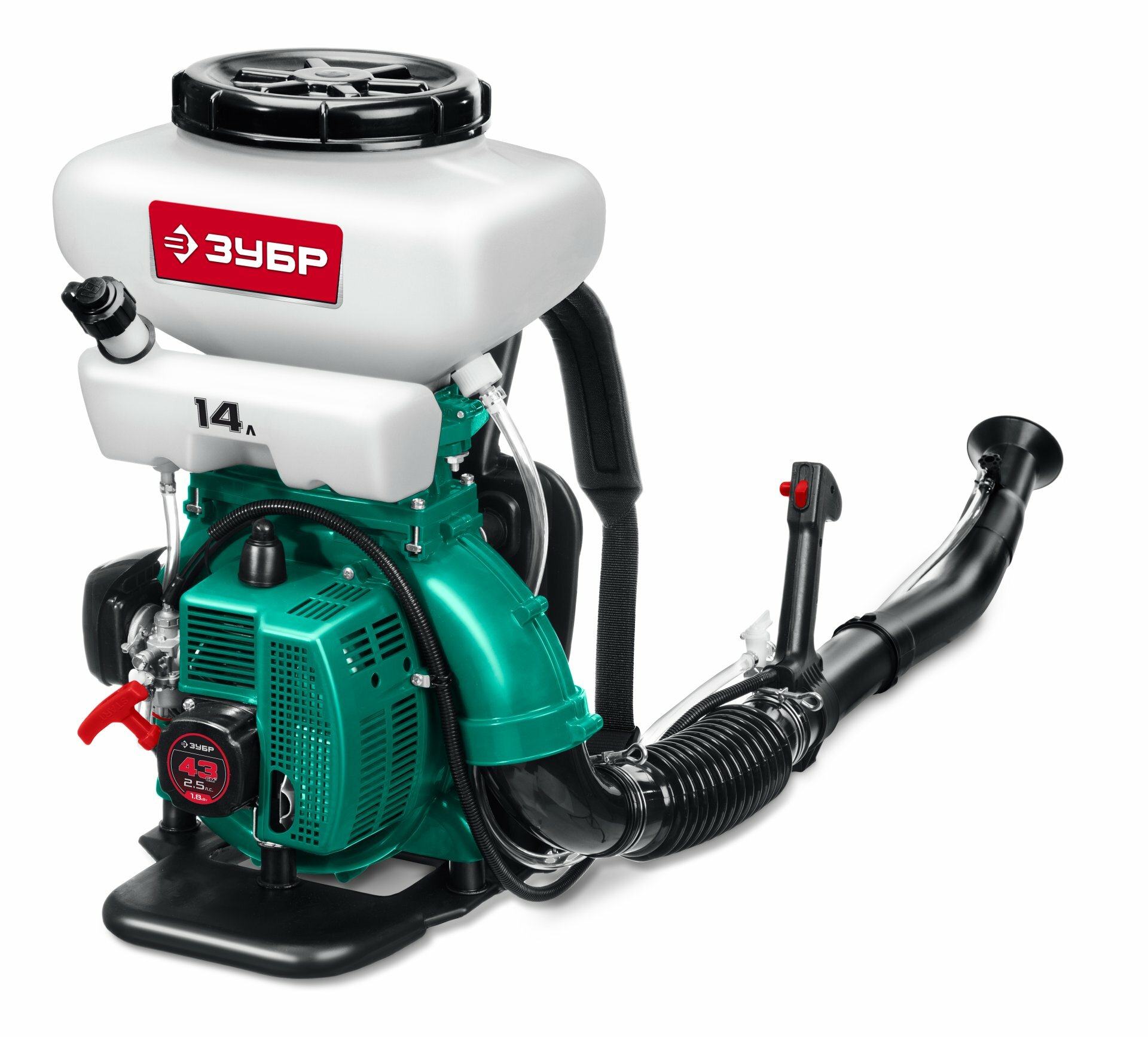 ЗУБР 14 л, 2.5 л. с, бензиновый опрыскиватель (ОПБ-14-43)