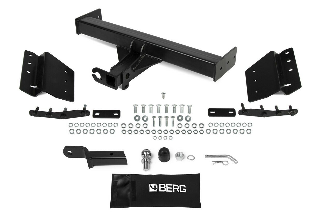 Фаркоп с элект. Smart, под квадрат для Mitsubishi L200 V поколение рестайлинг 2018-н. в, шар E, 3500/120 кг, F.4014.001, Berg (паспорт, сертификат)