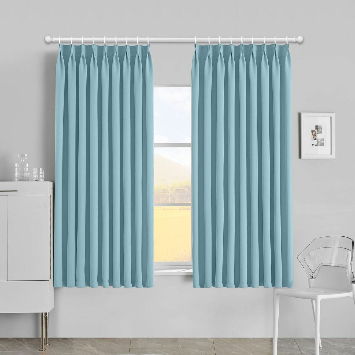 Шторы из ткани Рогожка короткие для кухни на ленте арт РГ-КОР-ППР-999