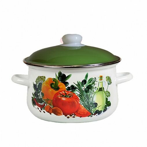 Кастрюля эмалированная Европейская кухня 2л стальэмаль