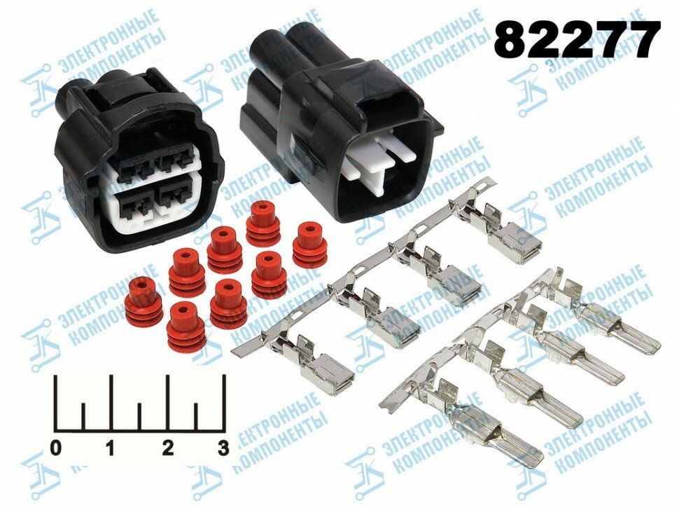Разъем 4pin в комплекте 4.8мм влагозащищенный DJ7041-4.8-21/11