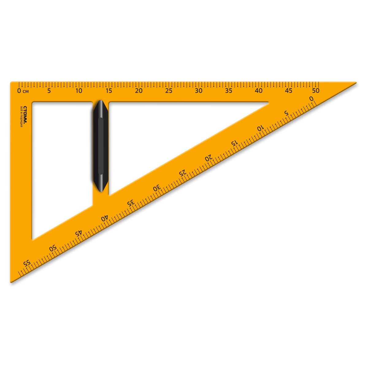 3 шт. Треугольник для школьной доски 30°, 50см СТАММ, пластиковый, желтый, с ручкой