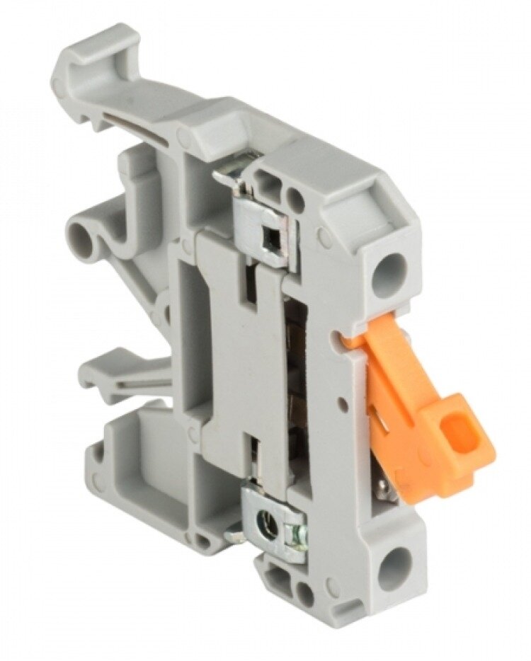 Клемма для проводов EKF / ЕКФ PROxima JXB-4/35 винтовая с ножевым размыкателем, пожаростойкий полиамид, 35А, 42х6.5мм, серая, 1шт. / зажим