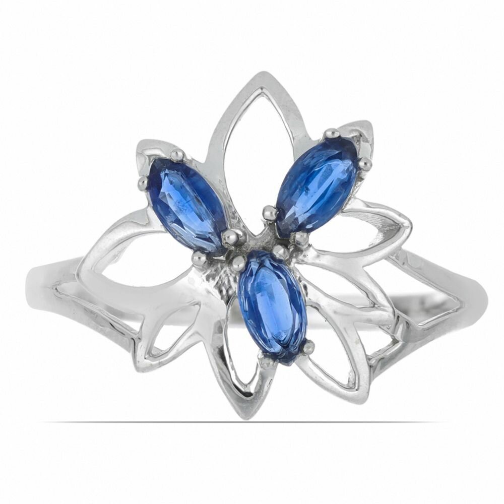 Кольцо, серебро, 925 проба, родирование, кианит