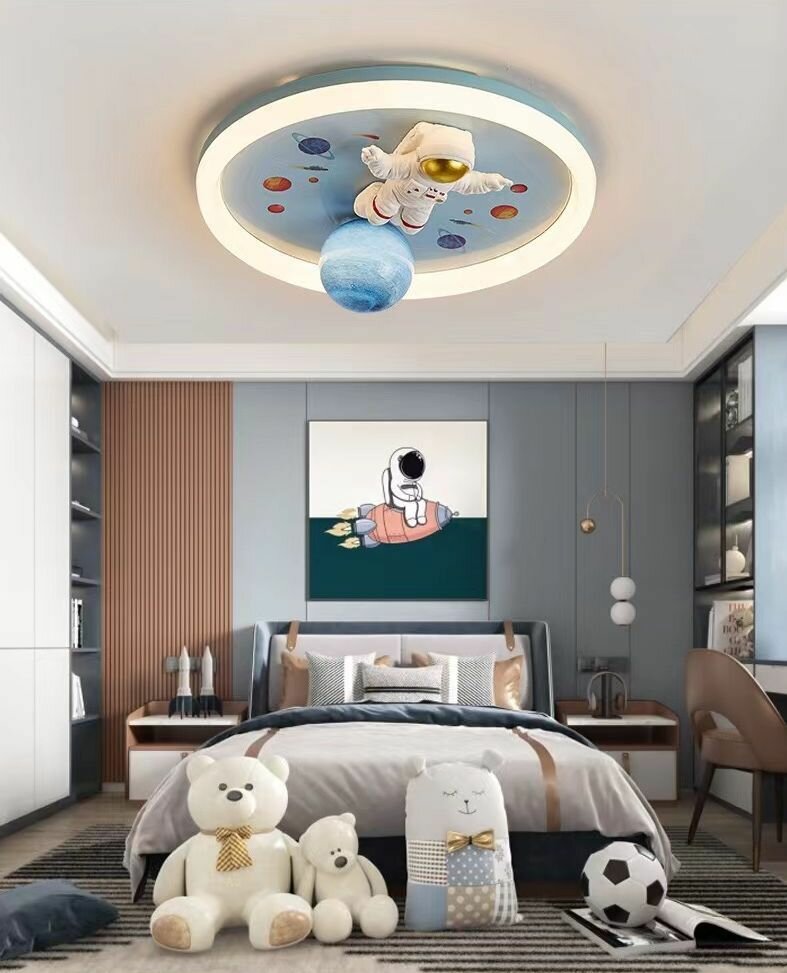 Потолочная лампа, потолок детской комнаты, вселенная и светодиодный свет астронавта, для детской спальни, милый, синий розовый, Микки, Кролик