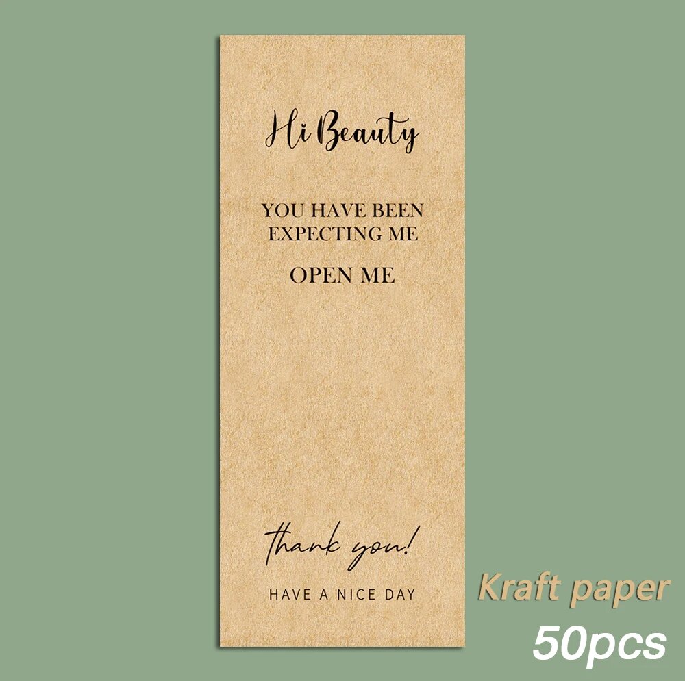 Наклейки "Hi Beauty" на крафт-бумаге, 50шт (YH302-50pcs)