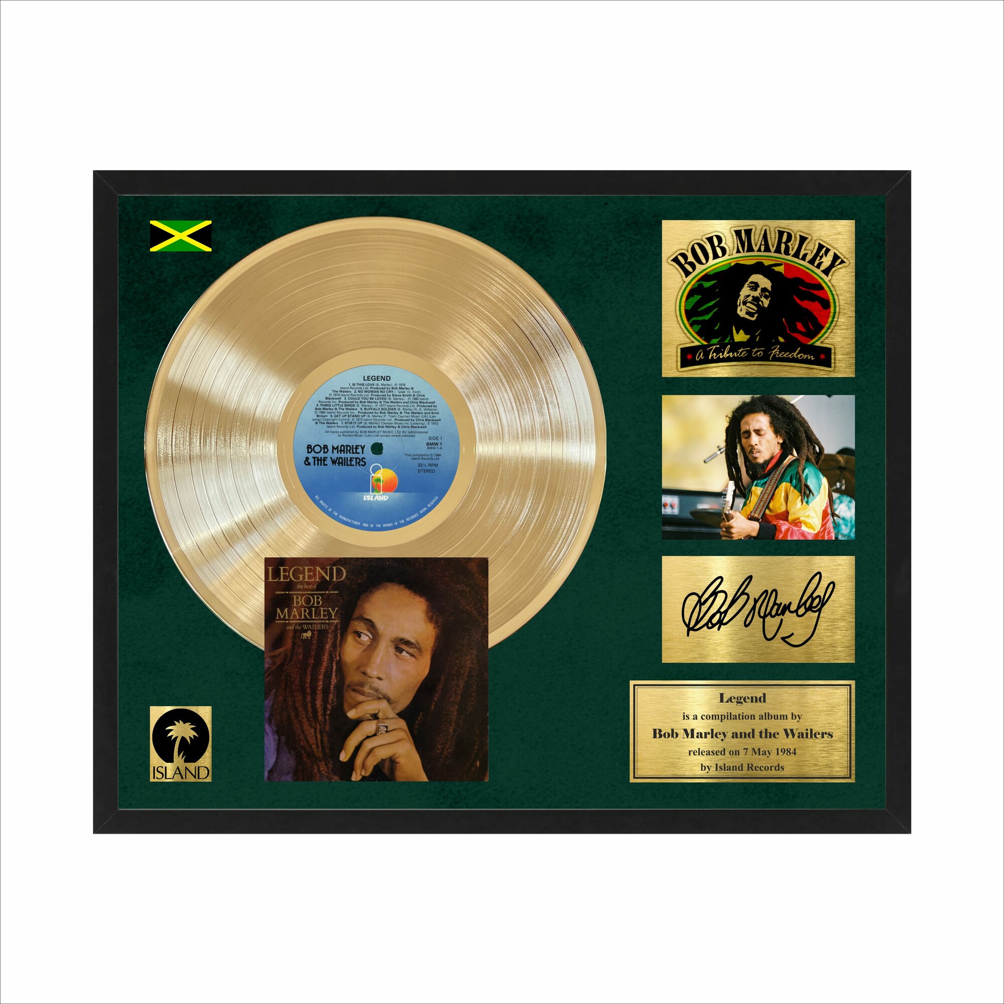 Картина с золотым диском Bob Marley