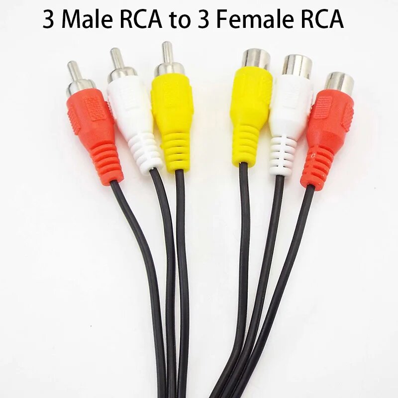 AV кабель RCA на RCA 3 штекер rca male to female, 5m