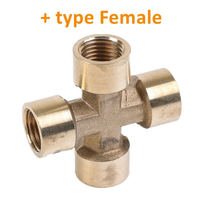 Медные фитинги латунные 1/8"-1" BSP 1/8", cross 4P Female