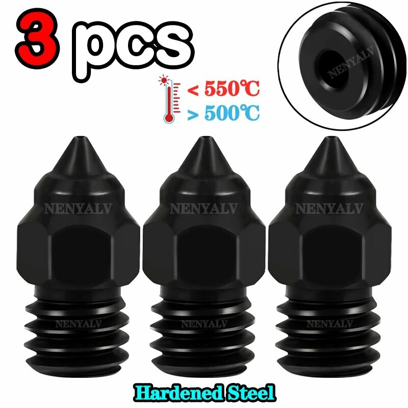 Сопла MK8 для Creality CR6 SE CR5 PRO /Ender 3 S1 pro / CR10 V2 / Ender 3 0.4 мм, Package(3-Hardened)