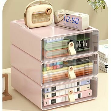 Прозрачная коробка для хранения с ящиком для косметических документов канцелярские товары и книги
