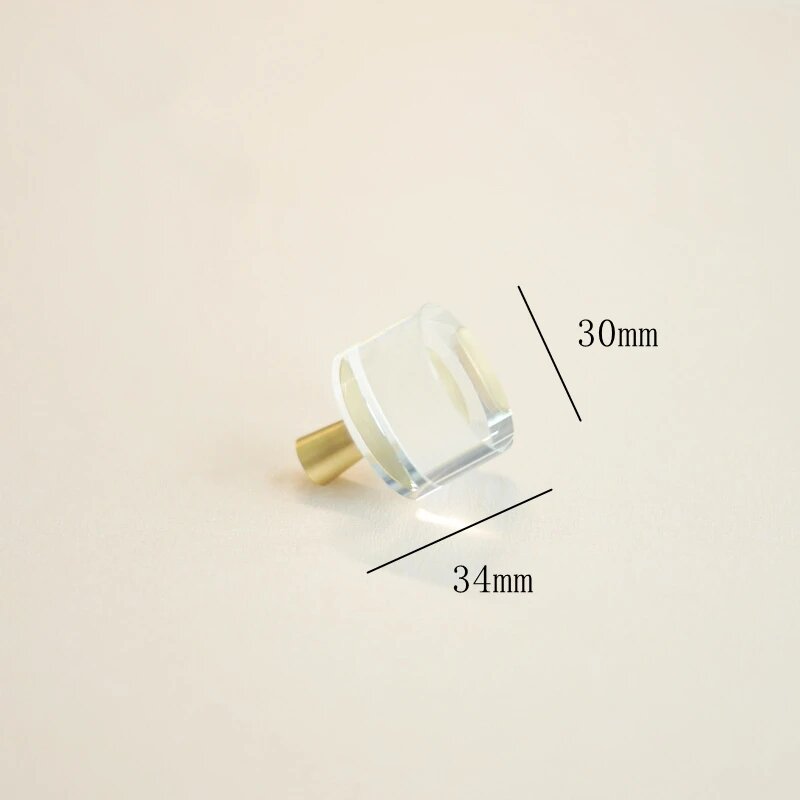 Латунные хрустальные ручки для шкафа 30x34 Circle Trans.