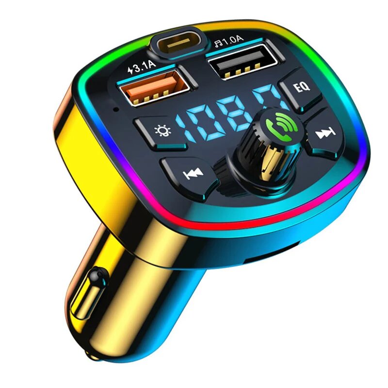 Bluetooth 5.0 FM-передатчик PD Type-C Dual USB-плеер Автомобильное Зарядное Устройство MP3 Беспроводная Связь 20 Вт Handsfree.