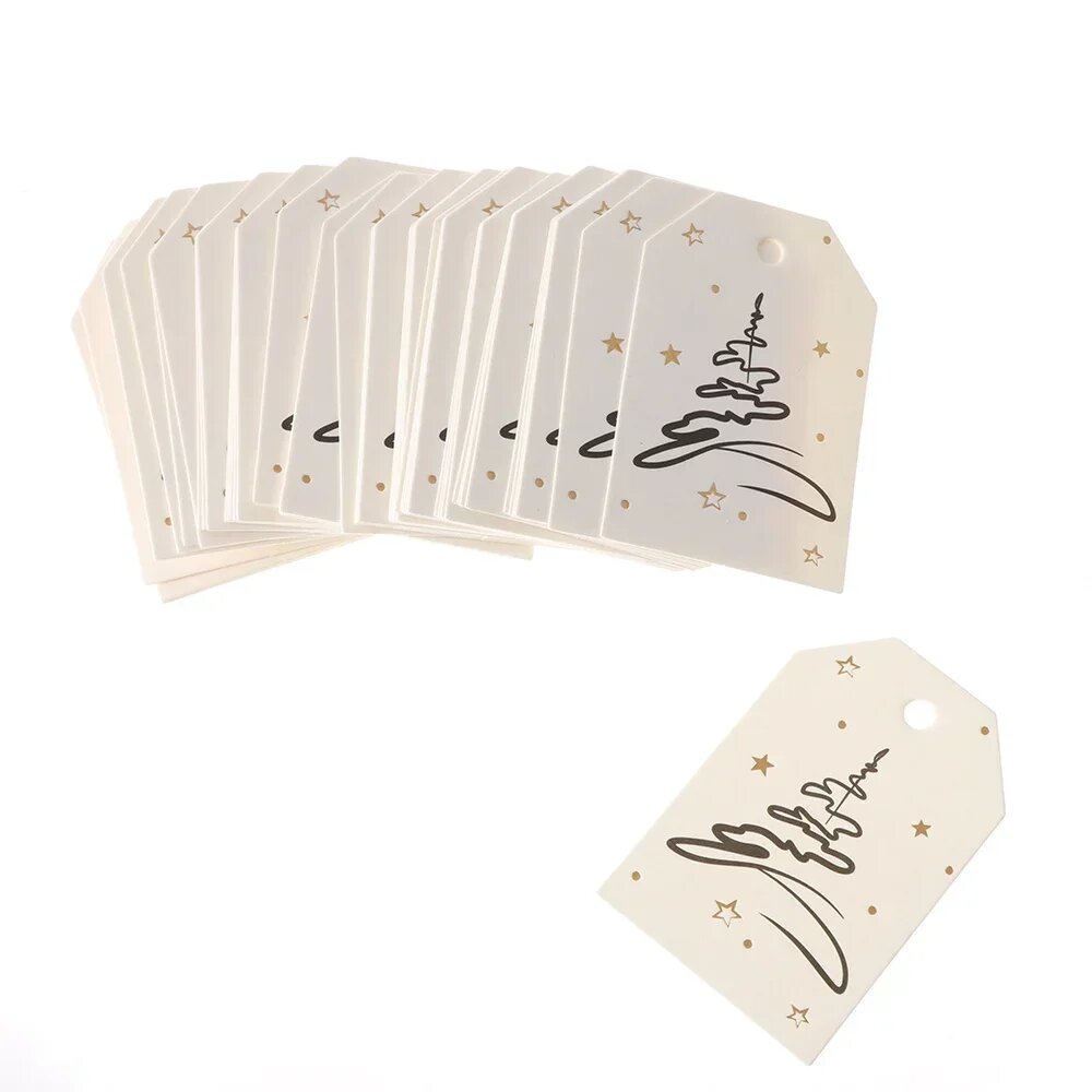 Новогодние этикетки для подарков 50 шт. Белый, 12-50Pcs