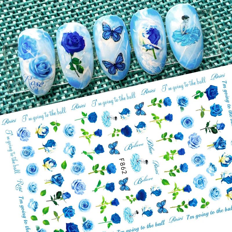 1PCS New Black White Love Heart English Alphabet Nail Art Sticker Nail Decoration Decal DIY Valentine's Day 3D Adhesive Stickers