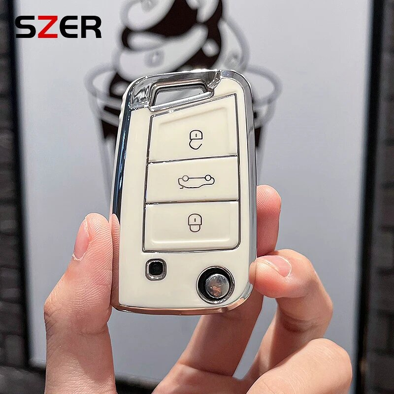 Чехол для ключа VW Skoda Seat Silver White