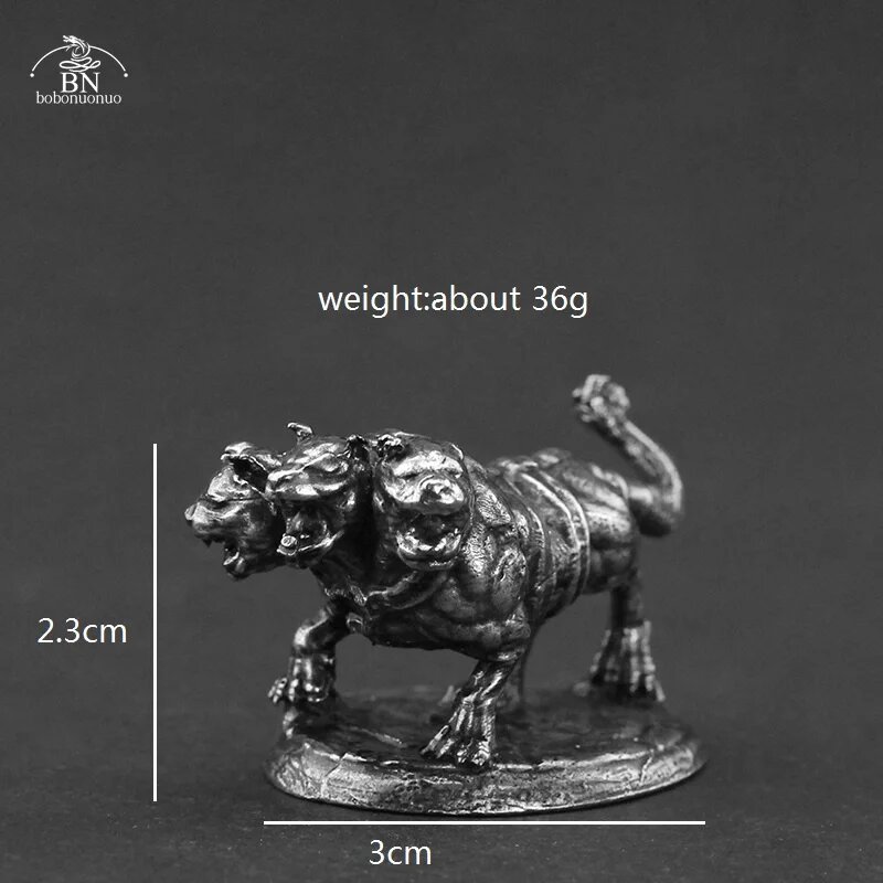 Медные миниатюрные фигурки демона, воина, собаки T