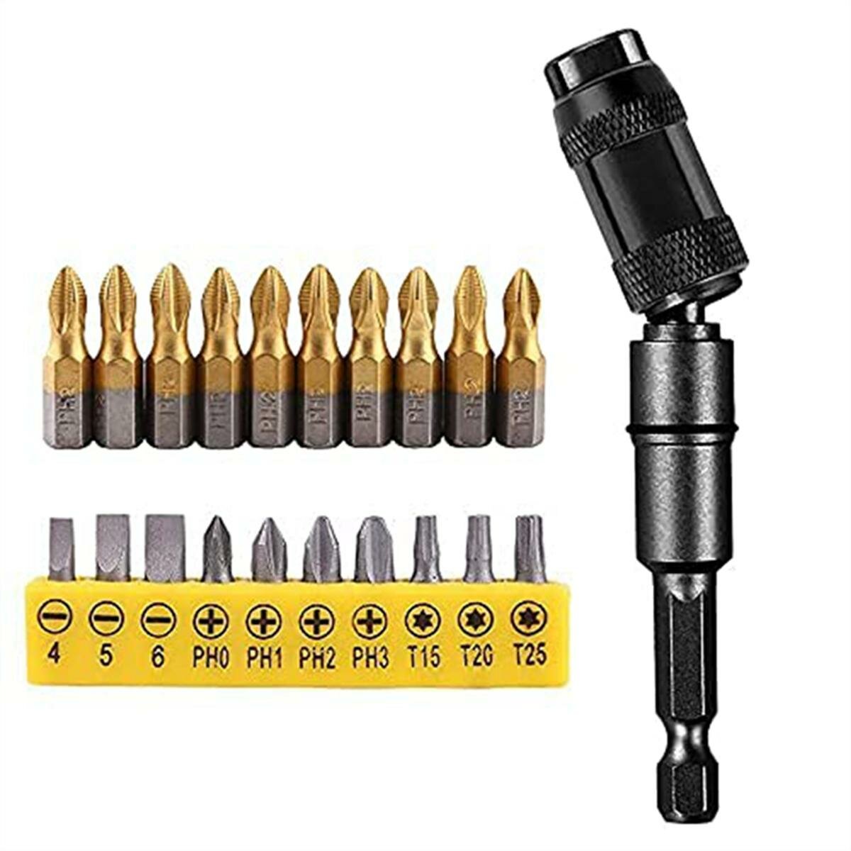 ARELENE 1/4-дюймовый магнитный гибкий шарнирный держатель для сверла, шестигранный удлинитель для отвертки, держатель для отвертки с битами