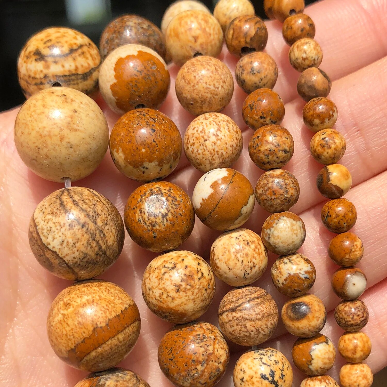 Каменные бусины Jasper, круглые, 2-12 мм, xilitata 2mm (approx 170pcs)