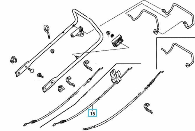 Тросик тормоза газонокосилки HRG415/HRG466; Артикул Honda: 54530VH3R11 (Оригинал)