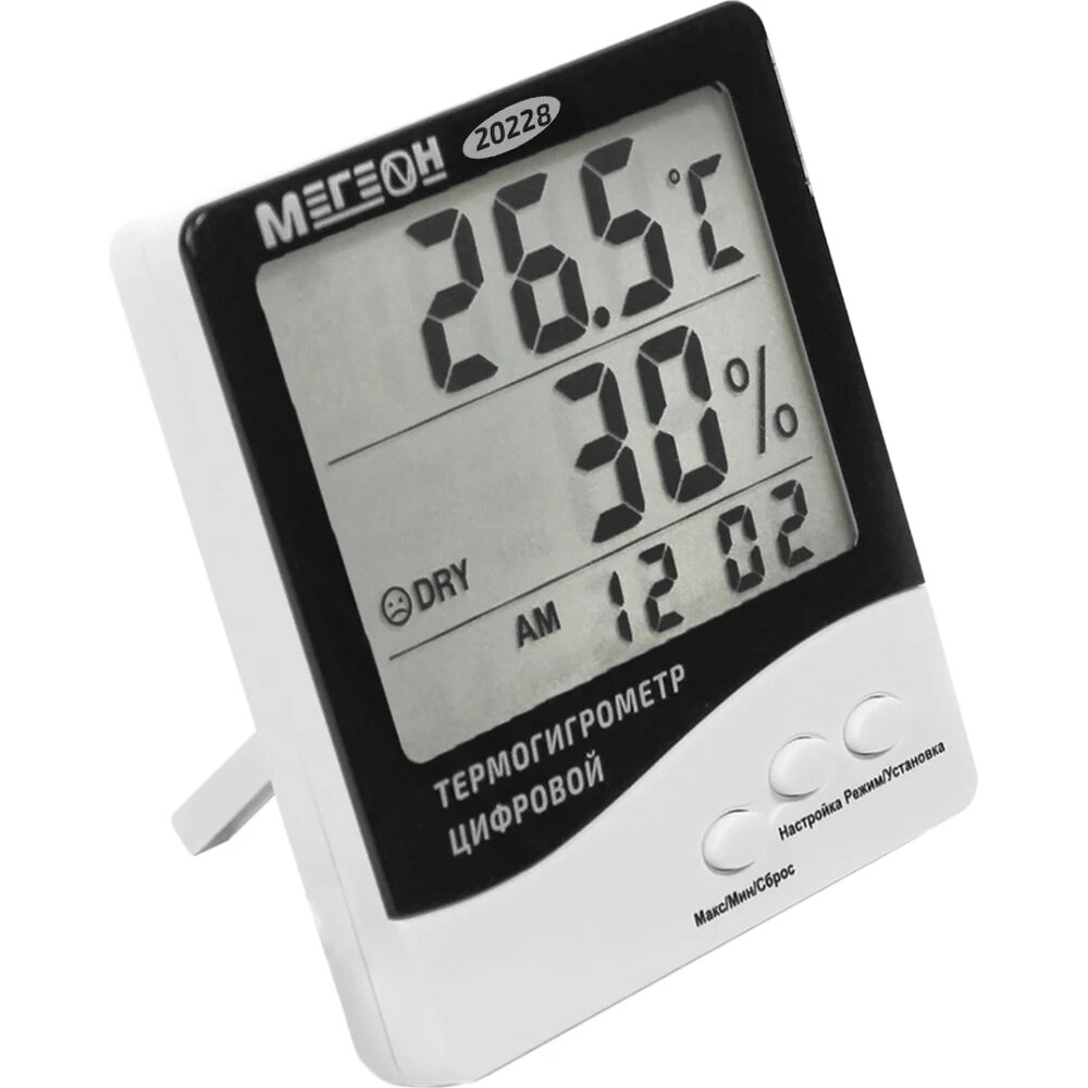 Настольный цифровой термогигрометр мегеон 20228 с поверкой к0000401764