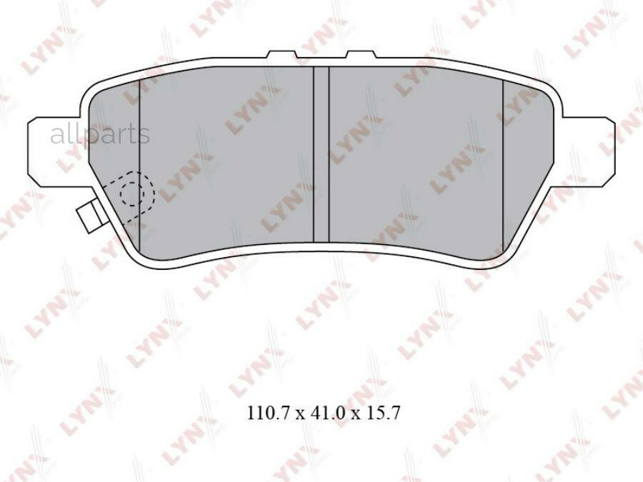 LYNXAUTO BD5741 колодки тормозные ЗАД NISSAN PATHFINDER(R51) 2.5D-4.0 05- / NAVARA(D40) 2.5D-3.0D 05-
