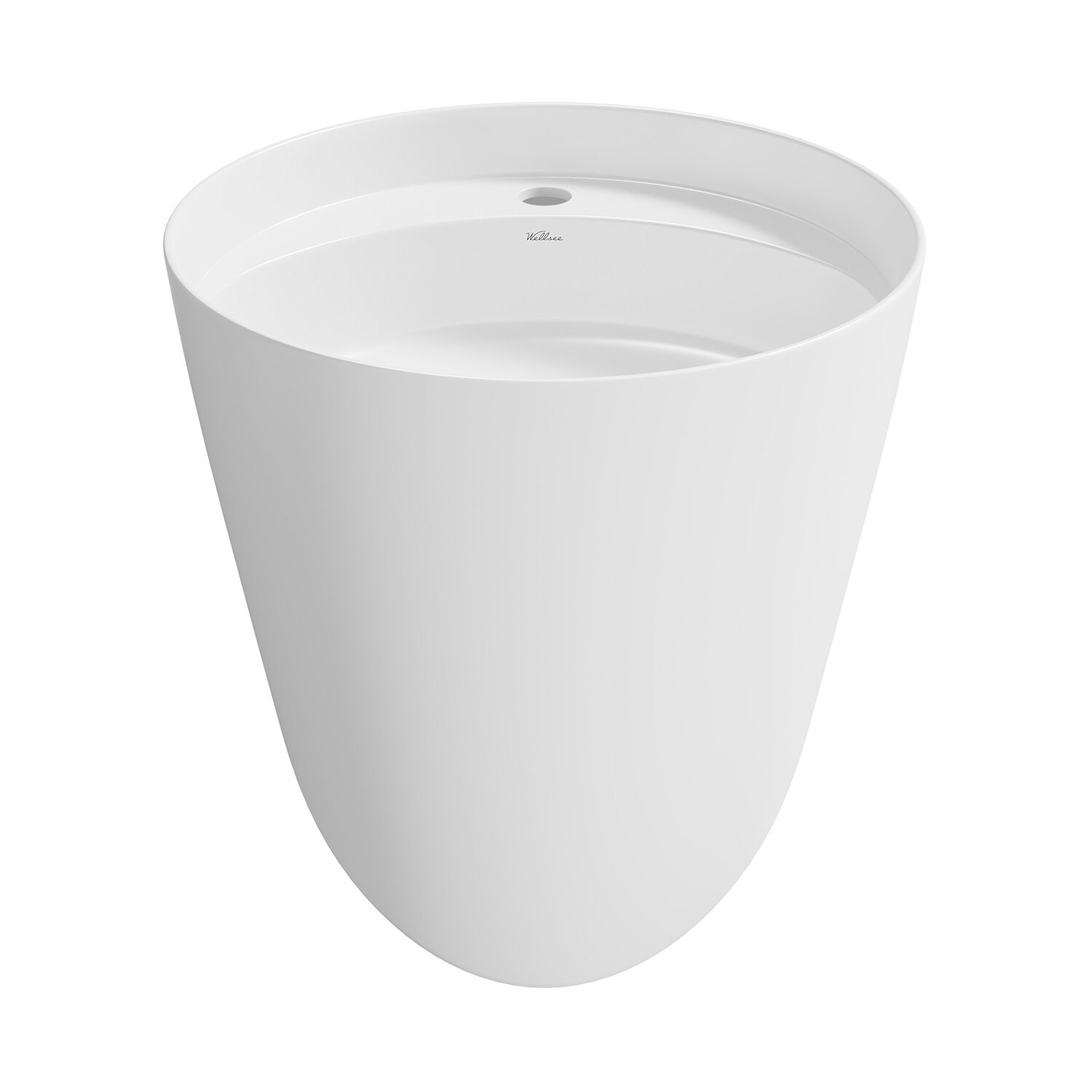 Подвесная раковина в ванную комнату Wellsee M1 Limited Edition 328801000: круглая раковина, ширина умывальника 45 см, цвет глянцевый белый