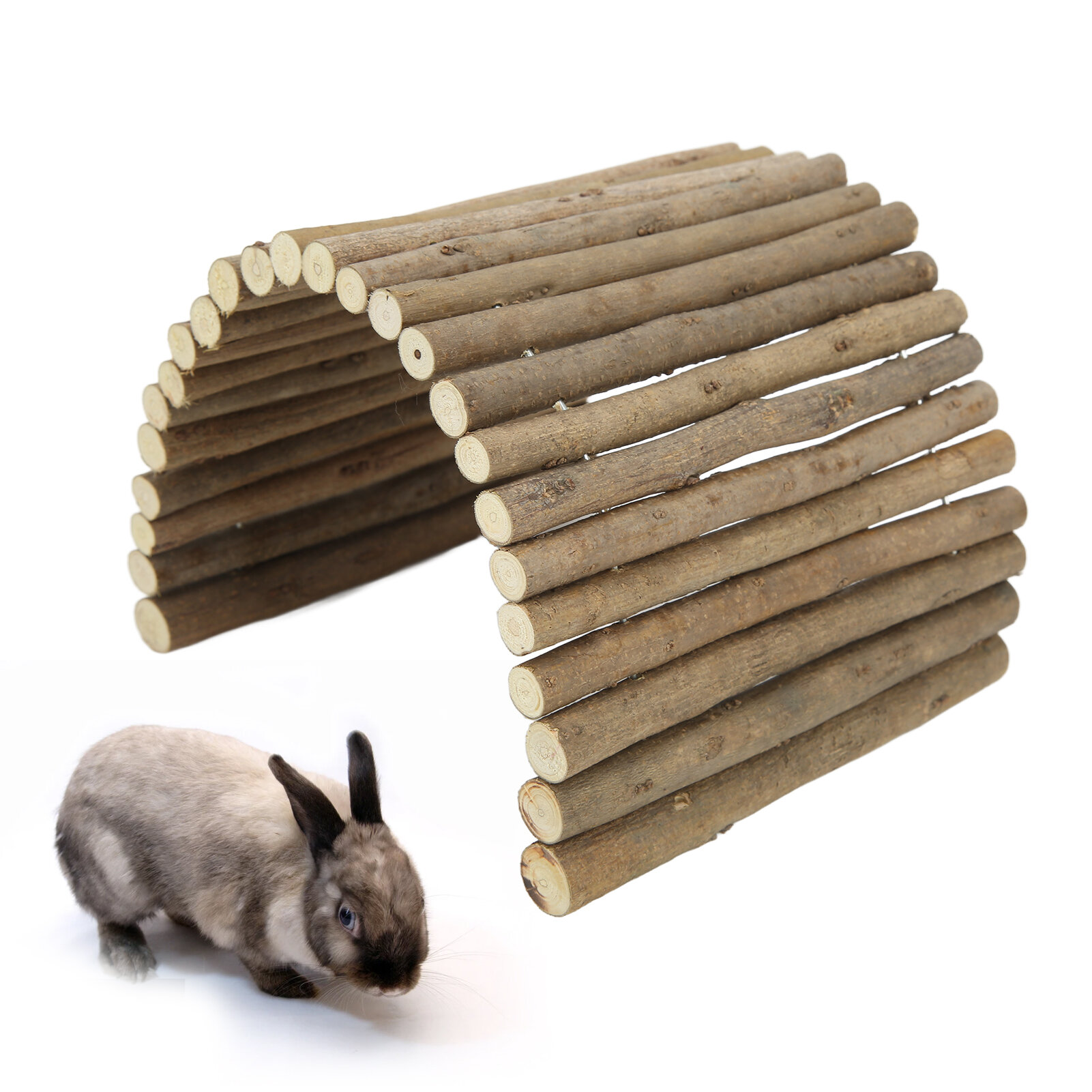 Деревянный мост для хомяка, Бенди-мост для мелких животных, для морских свинок, хорьков, ежей, шиншилл, маленьких кроликов, 15x30 см/5,9x11,8 дюйма
