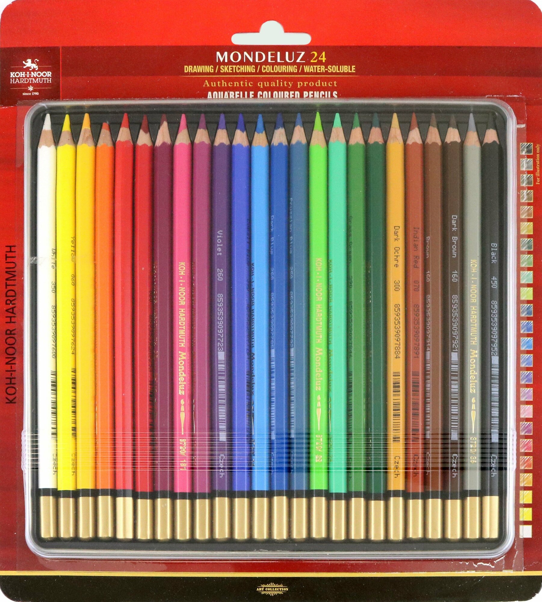 Карандаши акварельные 24 цвета Mondeluz