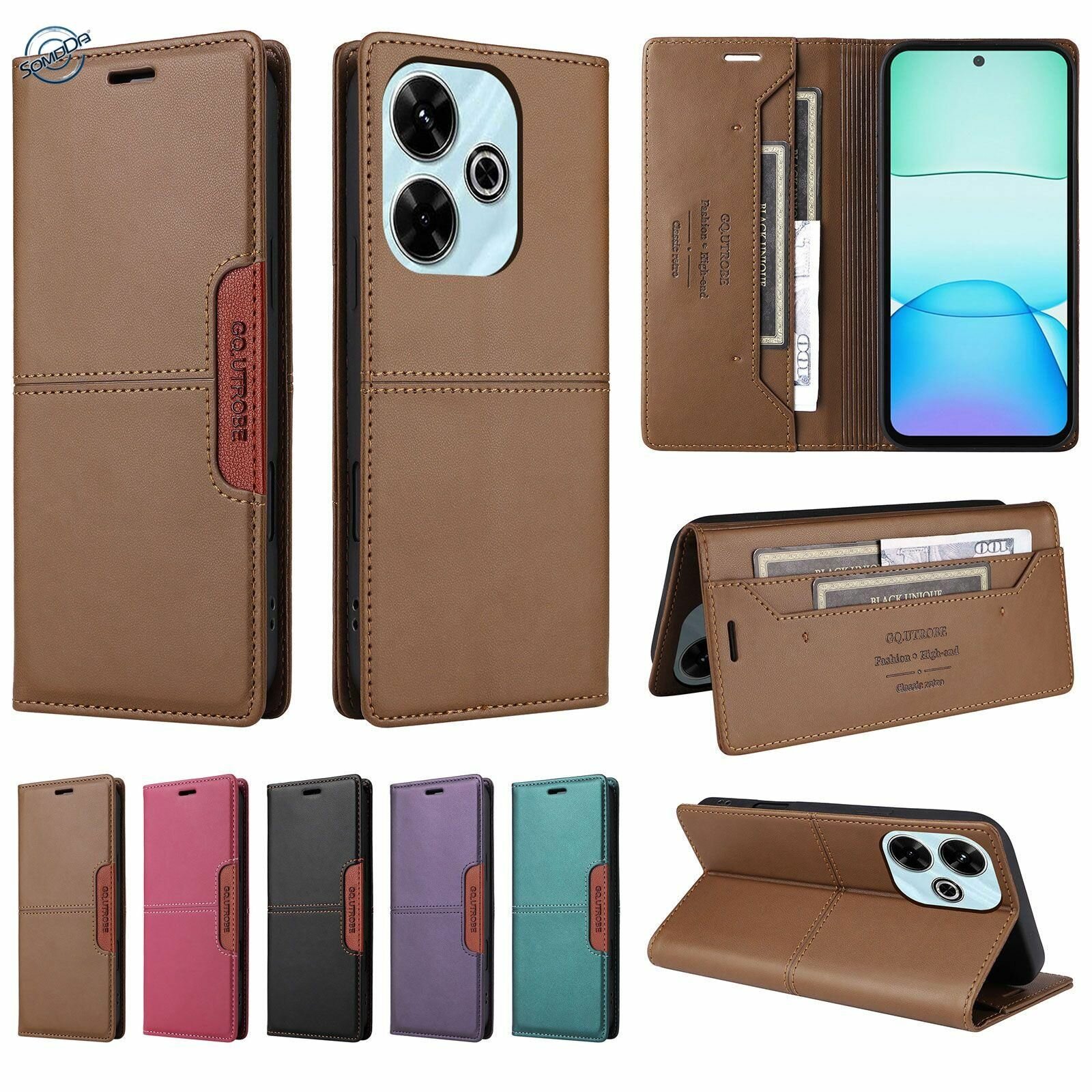 Чехол-книжка Для Redmi 13 4G/ Redmi note13R 5G(Редми 13 4G/ Редми 13R 5G) Роскошный Дизайнерский Кожаный Чехол-кошелек