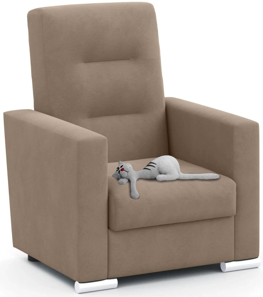 Кресло для отдыха Комфорт DIVANO с высокой спинкой, велюр, бежевый дизайн 2