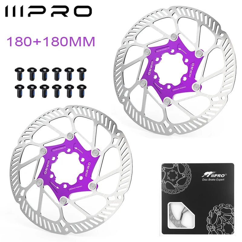 IIIPRO велосипедные тормозные диски 180 мм, M1 PURPLE-180M-2PCM