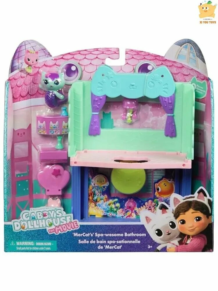 Spin Master Gabby's Dollhouse The Movie MerCat's Spa-wesome Bathroom / Игровой Набор Для Купания В Кукольном Домике Габби, От 3 Лет И Старше